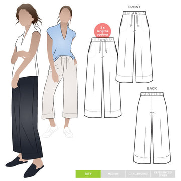 Como Knit Pants Sewing Pattern by Style Arc, US Sizes 0-18