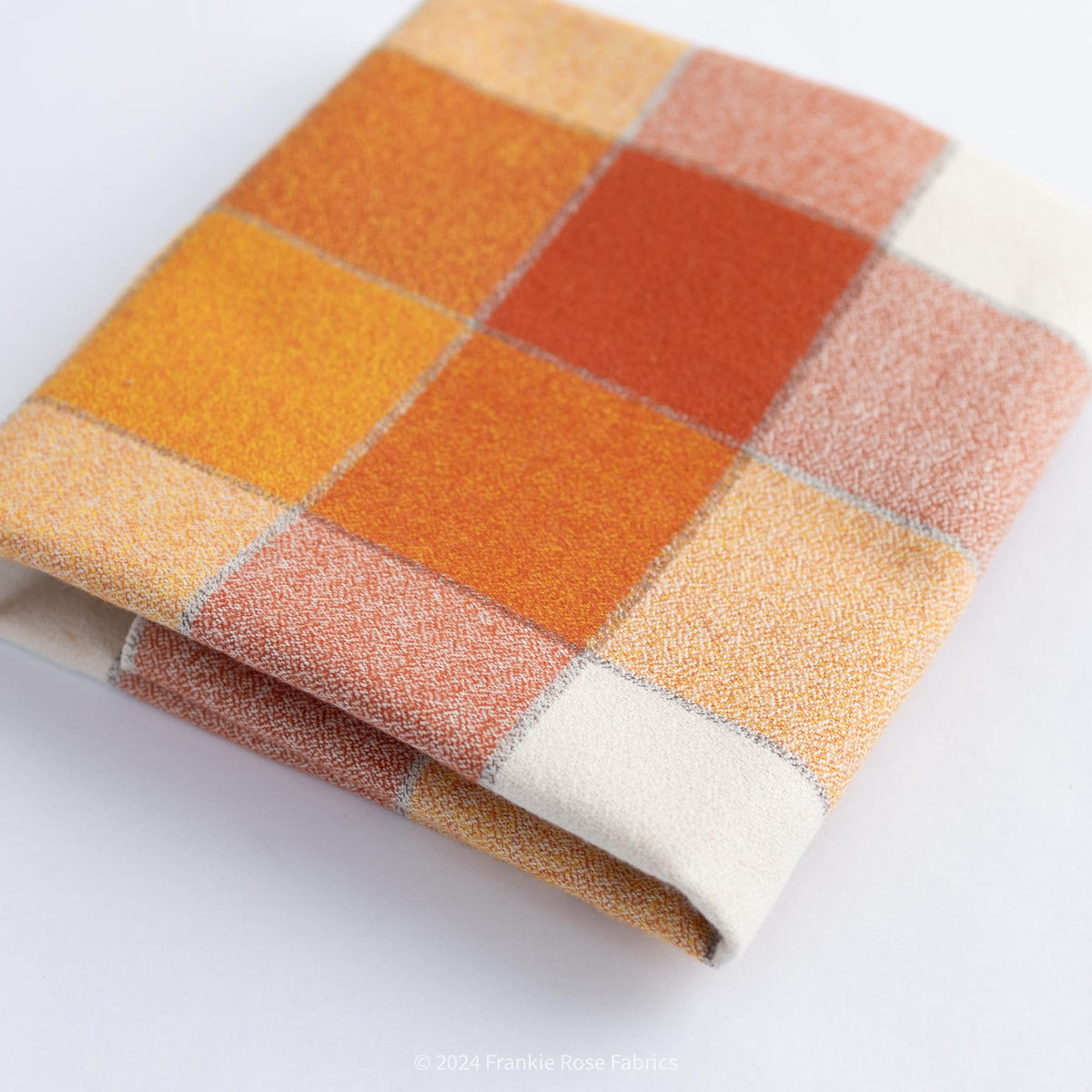 Cozy Organic Cotton Flannel in Rust Check | Frankie Rose Fabrics