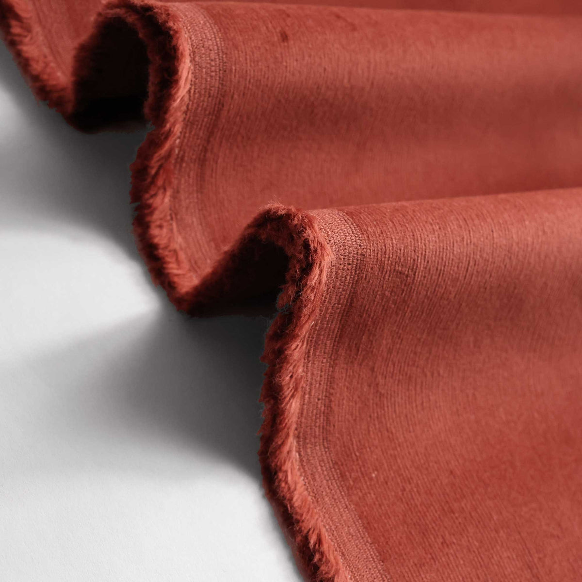 Velvety Pinwale Corduroy Fabric in Terracotta | Frankie Rose Fabrics